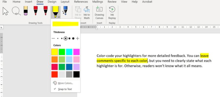 آموزش استفاده از ابزار Pen در مایکروسافت Word - 724پرس